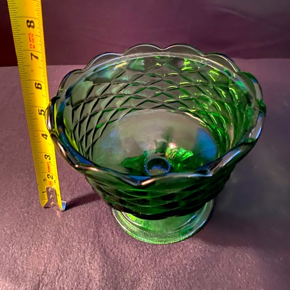 Indiana Glass | Other | Vintage Green Glass Compote Indiana Glass Rare ...